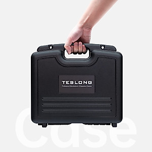 Triple Lens Endoscope Camera, Teslong Industrial Borescope Inspection Camera with Light, 16.5ft Flexible Automotive Scope Camera Snake Probe, Home Waterproof Fiber Optic Bore Cam for Sewer(5" IPS LCD)