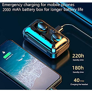 BTT Bluetooth Earbuds for Apple iPhone/Android Wireless Earphone Waterproof/Noise Cancelling/V5.1/Led Display/IPX7