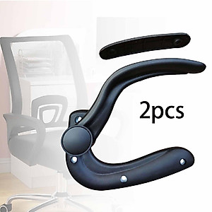 harayaa Office Chair Adjustable Armrest Pair Support Arms and Elbow Replacements with Mount Screws Comfort with Pads Gaming Chair Armrest Pads, Black