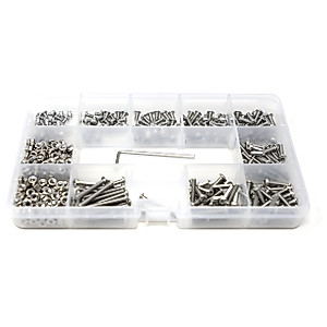 iExcell 500 Pcs M3 x 6/8/10/12/14/16/18/20/25/30/35 mm Stainless Steel 304 Hex Socket Button Head Cap Screws Bolts Nuts Kit