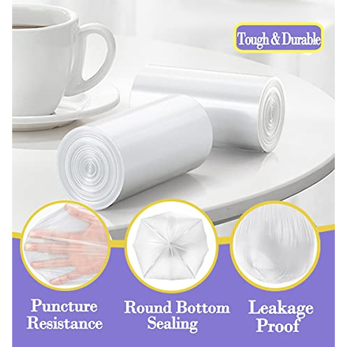 3 Gallon 180pcs Small Clear Trash Bags(Fit 2.6-3.2 Gal)Plastic Strong Clear Garbage Bags,Bathroom Trash Can Bin Liners,Waste Basket Liner,Fit 10-13 Liter, 2 Gallon,2.5-2.6 Gallon,3.2Gallon(3-Clear180)