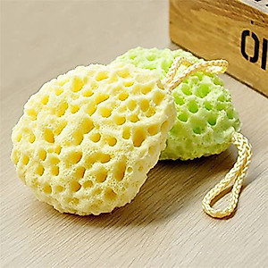 INGVY Dry Brushing Body Brush Bath Sponge Body Exfoliating Massage Soft Bath Ball Skin Care Tool Shower SPA Foam Body Cleansing Brush Body Scrubber (Color : Green)