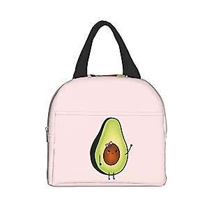 Lunch Bag Avocado Girl Insulated Lunch Box Reusable Lunch Bags Meal Portable Container Tote For Men Women Work Travel Picnic