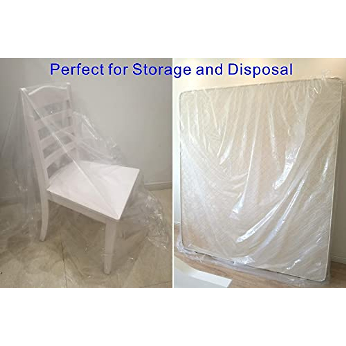 ComfortHome 4 Mil Extra Thick Sealable Mattress Bag with Adhesive Strip for Moving and Storage, Heavy Duty, Fits King and Cal King, 1-Pack