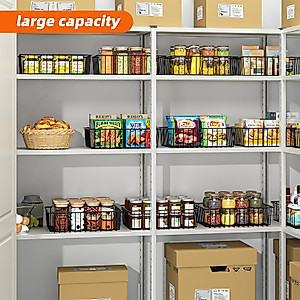 12 Pack Extra Large Wire Storage Baskets for Organizing, Pantry Organization Bins Cabinets - Metal Basket Kitchen, Laundry