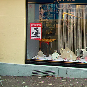 Kichwit 6-Pack Video Surveillance Sign Reflective Sticker Decal Self Adhesive 5.9” x 4”, UV Protected & Waterproof, Indoor & Outdoor Use