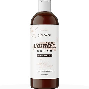 Vanilla Massage Oil for Date Night - Premium Easy Gliding Sensual Massaging Oil with Silky Smooth Non Greasy Non Staining Jojoba Coconut and Sweet Almond Oil - Therapeutic Grade Non GMO and Vegan