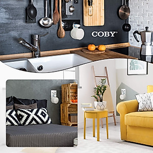 COBY WiFi Wall Outlet Mount Holder, Compact Cable Management Case, No More Tangled Cords! - White