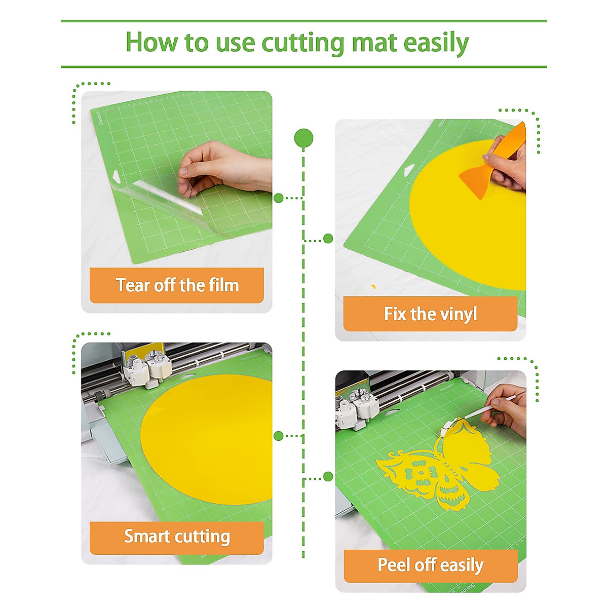 Colemoly 12x12 Cutting Mat 9 Pack Variety for Cricut Maker 3/Maker/Explore 3/Air 2/Air/One 2 Pack Mats Scrapers Sticky Cricket Cut Card Non-Slip Replacement Accessories Standard Light Strong Frabic