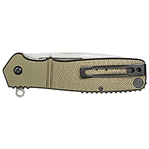 COLUMBIA RIVER KNIFE & TOOL CRKT Homefront Aluminum Folding Pocket Knife: Take Apart Field Strip, Satin Blade, Flipper Open, Liner Lock, Aluminum Handle, Deep Carry Pocket Clip K270GKP