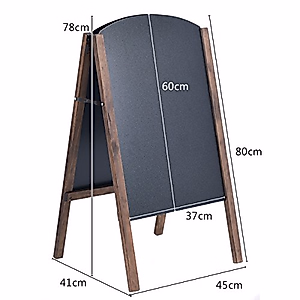 GOFLAME A-Frame Chalkboard 18 x 31.5", Standing Sidewalk Easel Double-Sided, Wooden Folding Chalkboard Sandwich Sign for Office Cafe Teaching
