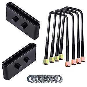 ROADFAR Leveling Kit 1 inch rear Blocks U Bolts Leveling Lift Kit for Ford for F-150 Compatible With 2004 2005 2006 2007 2008 2009 2010 2011 2012 2013 2014 2015 2016 2017 for Ford for F-150 2WD 4WD