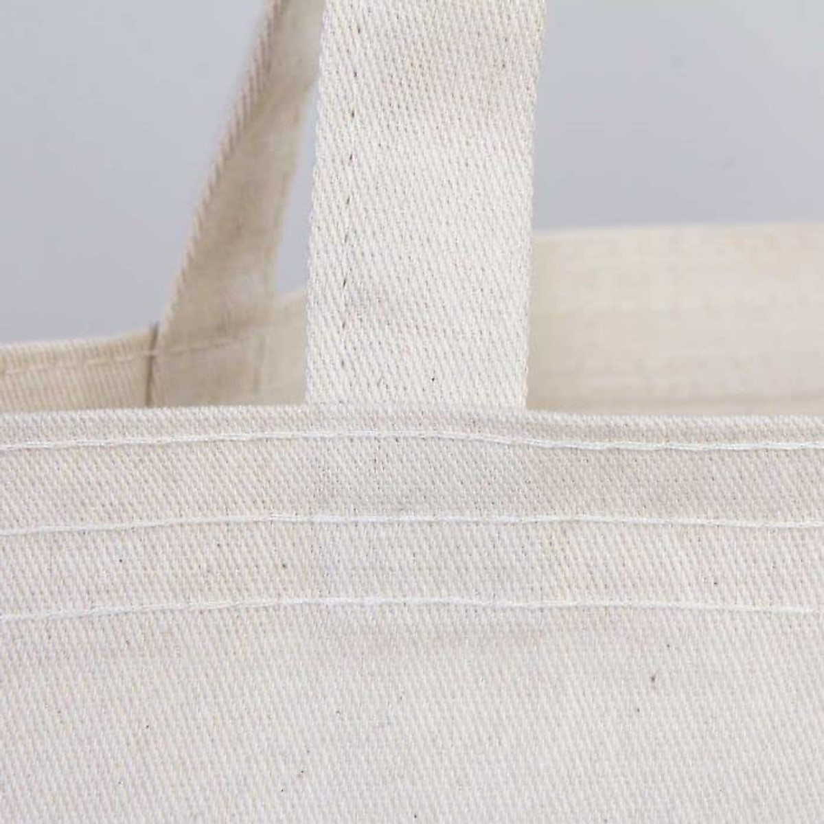 NATI LINE Reusable Canvas tote bag, 100% Cotton, Bag for Shopping and beach 13,4''x15,4'' (natural) Medium