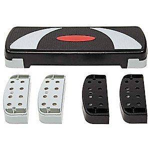 Signature Fitness Adjustable Workout Aerobic Stepper Step Platform Trainer, 31-Inch, Black/Gray