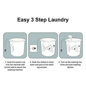 Portable Turbo Washing Machine with Adjustable Timing Gears, 27W Lightweight Sink Washing Machine for Baby’s Clothing Underwear Rags, USB Powered Dishwasher for Travel, Business Trip and Home Grey