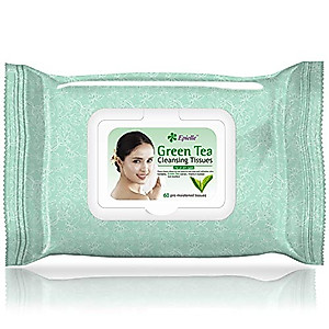 Epielle OG Makeup Remover Cleansing Wipes Tissue Green Tea Towelettes - 60ct (Sheets) per pack, Total 4 packs Beauty Stocking Stuffers Gift