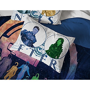 Jay Franco Marvel Eternals Space Force 7 Piece Queen Size Bed Set - Includes Comforter & Sheet Set Bedding - Super Soft Fade Resistant Microfiber (Official Marvel Product)