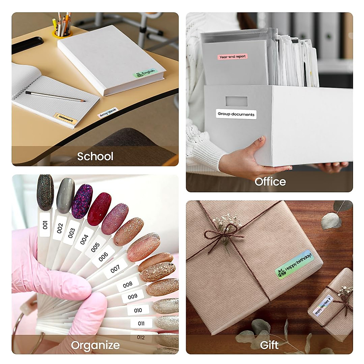 Phomemo Label Maker Machine with Tape, D35 Wireless Bluetooth Labels Maker Portable Mini Label Printer, Easy to Use with Smartphone Small Sticker Labeler Multiple Templates for Home Office organizing