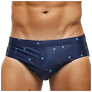 AIchenYW Men's Swimsuit Brief Bikini Swimsuit Printed Athletic Training Swimsuit Sexy Swimming Short Quick Dry