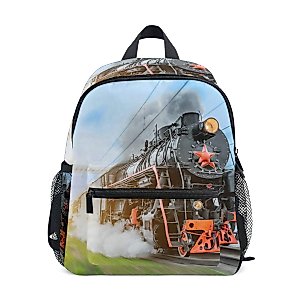 AUUXVA Kids Backpack Train School Bag Kindergarten Toddler Preschool Backpack for Boys Children