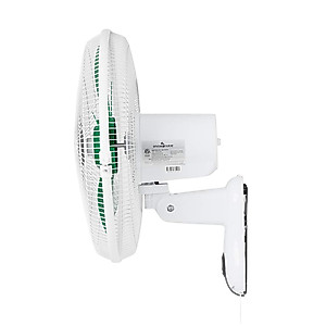 Hydrofarm ACF16 16 inch 3-Speed Wall-Mountable 90-Degree Hydroponic Grow Oscillating Fan, 16-Inch, Stainless Steel