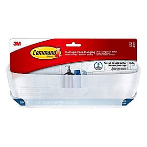 Command Shower Caddy, Clear Frosted, 1-Caddy, 4-Water Resistant Strips, Organize Damage-Free