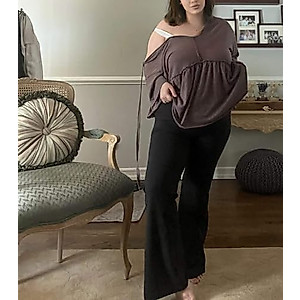 Promover Bootcut Yoga Pants for Women Flare Leggings High Waist Flared Bootleg Workout Pant for Casual Work Dress Pant(Black-33,M)