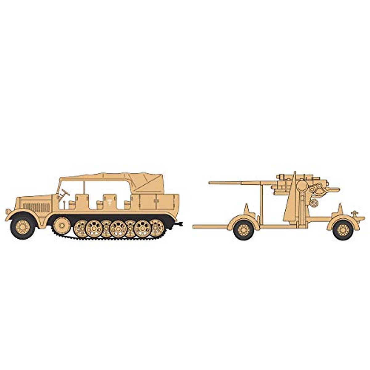 Airfix 88mm Gun & Tractor 1:76 Vintage Classics Military Plastic Model Kit A02303V