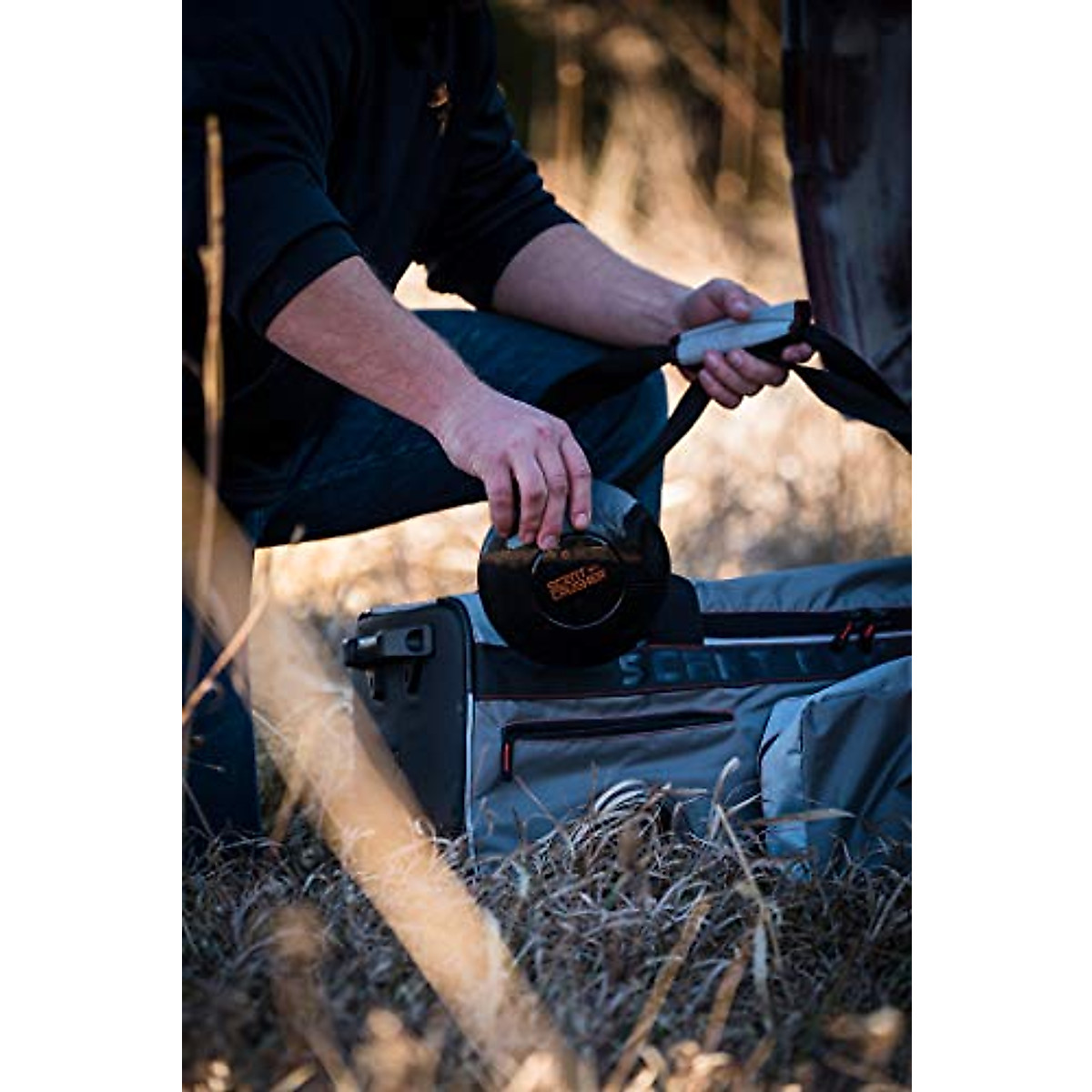 Scent Crusher Halo Series Covert Closet - Roller Bag Converts to Portable Closet, Includes The Halo Battery-Operated Generator to Remove Odors on Hunting Gear and Equipment