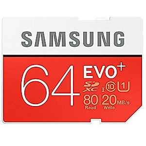 Samsung 64GB Evo Plus Class 10 Micro SDXC with Adapter 80MB/S (MB-MC64DA/AM)