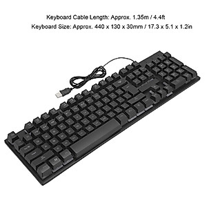 Gaming Keyboard,RGB Backlit Gaming Keyboard,104 Keys USB Wired Mechanical Keyboard,Water-Resistant Design with Drainage Holes,for Desktop,Computer,PC