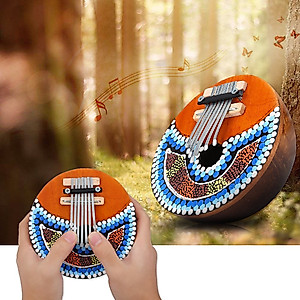 Kalimba Thumb Piano 7 Keys, Portable Mbira Finger Piano Musical Instrument Gifts for Kids and Adults Beginners