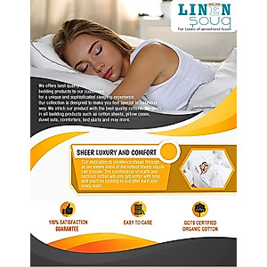 LINEN SOUQ Genuine Premium Egyptian cotton 600 Thread Count, Made In Italy - Italian Finish WHITE 3-Piece Duvet Set ( Duvet Cover & 2 Pillow Shams), Single Ply, Solid TWIN