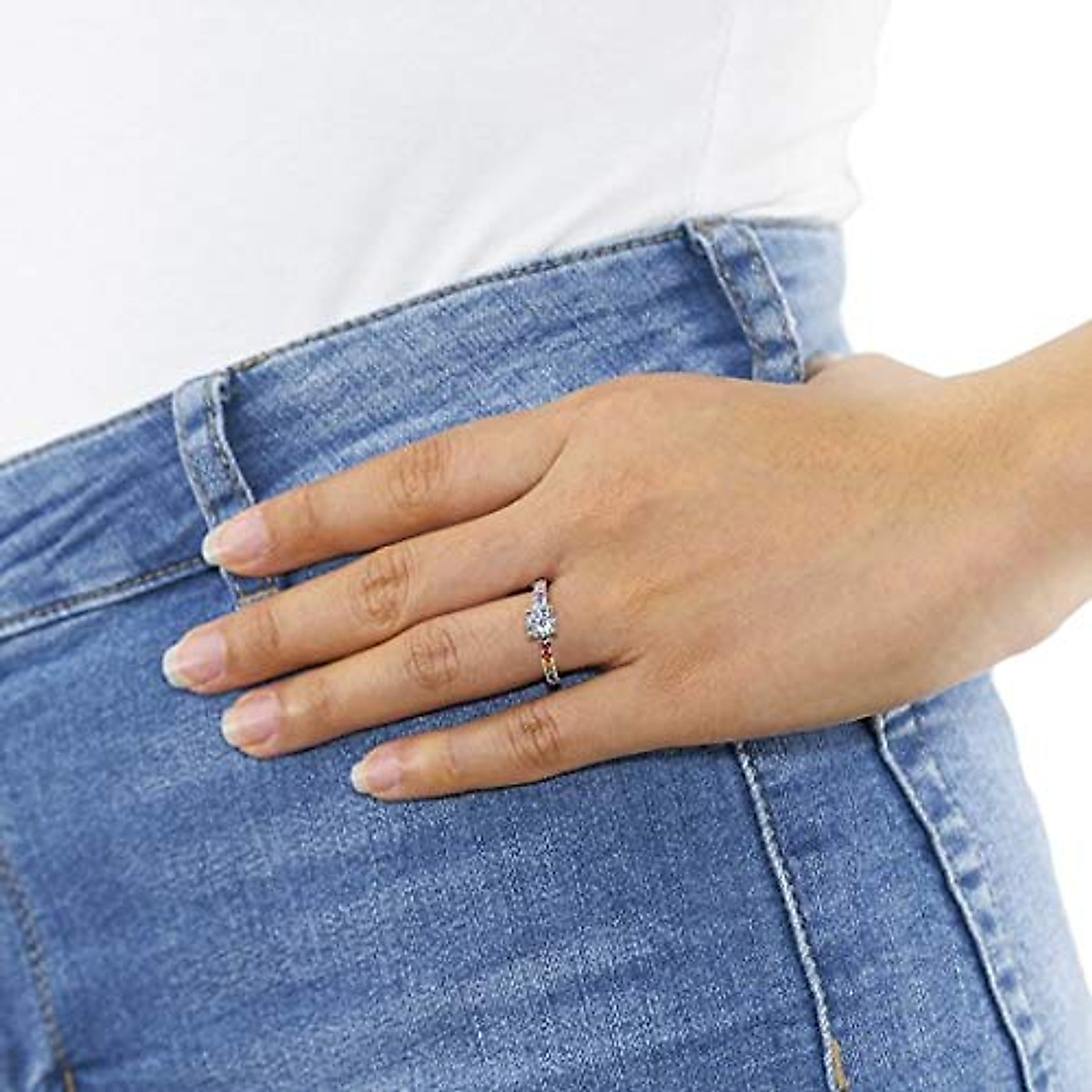 EQUALLI Transgender Pride Las Vegas Ring in 14K White Gold (Size: 6)