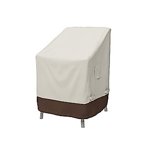 Amazon Basics Dining Arm Chair Outdoor Patio Furniture Cover, Set of 2, Beige / Tan