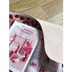 Leopard Print Rug Faux Animal Printed Cowhide Skin Rug Cheetah Area Rugs Carpet Cute Leopard Rugs for Playroom Livingroom, 43.2in L x 28.8in W / 2.4 x3.6 Feet (Pink)