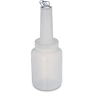 Carlisle FoodService Products Stor N' Pour Plastic Bottle Spouts, Pour Spouts, Bar Supplies with Complete Unit for Bar, 2 Quarts, Assorted, (Pack of 6)