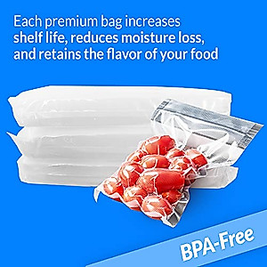 Reli. Vacuum Sealer Bags 8x12 in. | 200 Bags | Pre-Cut Embossed Vacuum Bags for Food | BPA Free | Vacuum Sealer Bags for Sous Vide, Food Freezer Storage/Food Prep | Quart Size, Clear