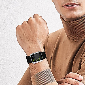 Sport Loop Band Compatible with Apple Watch Band 38mm 40mm 42mm 44mm iWatch Series 6 5 SE 4 3 2 1 Strap, Nylon Velcro Women Men Stretchy Elastic Braided Adjustable Wristband, 38mm 40mm Dark Black