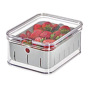 iDesign Crisp Plastic Refrigerator and Pantry Modular Bin with Removable Inner Basket