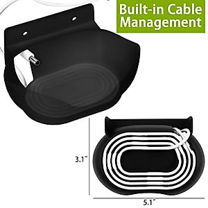 2 Pack Wall Mount Compatible with Google Nest Audio Speaker,Built in Cord Management Easy Install,Stable Stand Google Nest Audio Smart Speaker Holder Accessories for Space-Saving