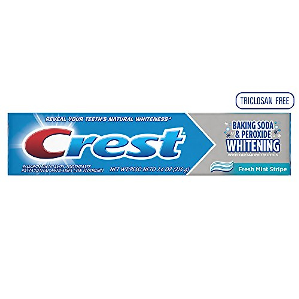 Crest Baking Soda And Peroxide Whitening With Tartar Protection Fresh Mint Flavor Toothpaste 8.2 Oz (Pack of 6)