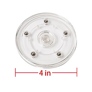 4" Lazy Susan Turntable Acrylic Ball Bearing Rotating Tray for Spice Rack Table Cake Kitchen Pantry Decorating TV Laptop Computer Monitor