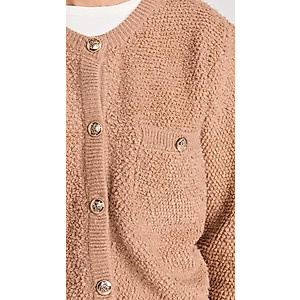 Line & Dot Women's Khloe Cardigan, Taupe, Tan, L