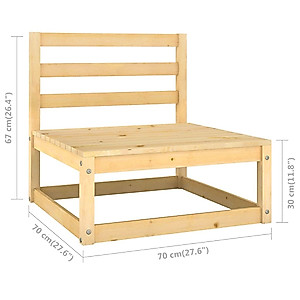 YUHI-HQYD 4 Piece Patio Lounge Set with Cushions,Outdoor Sectional Sofa Conversation Set,Coffee Table for Yard and Bistro,Perfect for Patio, Garden, Porch, or Front Yard Area, Solid Pinewood