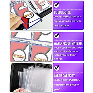 Card Binder for Cards, 9-Pocket Portable Card Collector Album Holder Book Fits 720 Cards with 40 Removable Sleeves, Trading Card Binder Display Storage Carrying Case for TCG - Purple