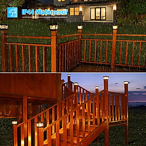 VOLISUN Solar Post Cap Lights Outdoor 4Pack, with Edison LED Bulbs, 2 Brightness Setting, Fence Post Lights Solar Powered for Garden Fence Deck Mailbox Yard Porch, Fits 4x4 6x6 Posts(Slate Black)
