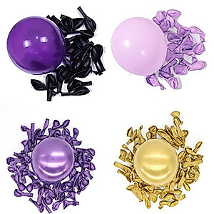 GoExquis 180Pc Purple Gold Balloon Garland Arch 14"10"6" Baby Shower Bridal shower wedding engagement Lavender Birthday Decorations for Girls Women