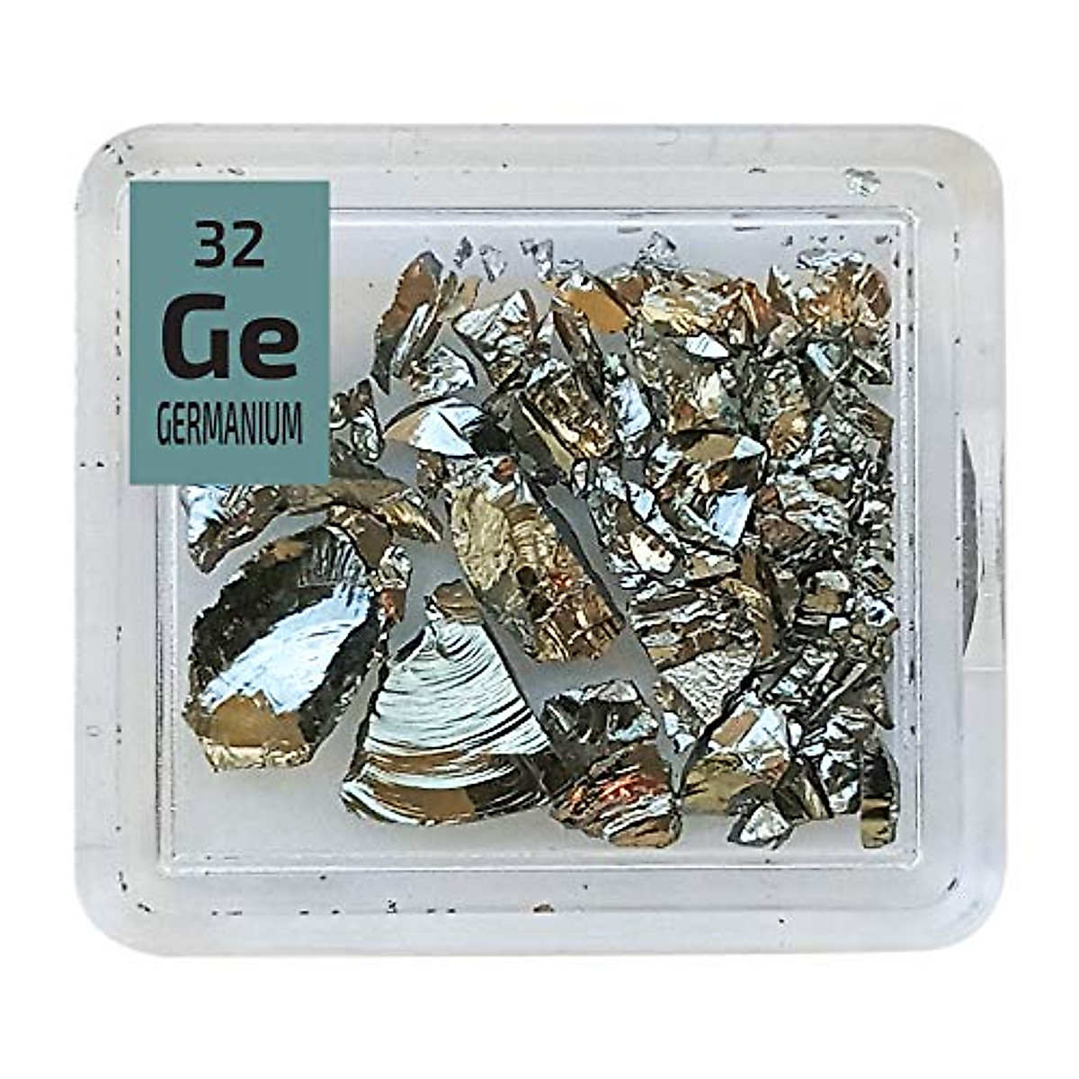 Germanium Metal 99.9999% Ge Element Sample Pure Crystalline in a PEGUYS Periodic Element Tile.