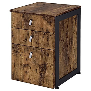 Coaster Furniture Estrella 3-Drawer File Cabinet Antique Nutmeg and Gunmetal 800656